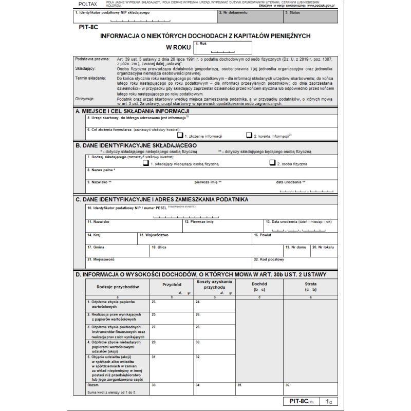 PIT-8C za 2021 r.