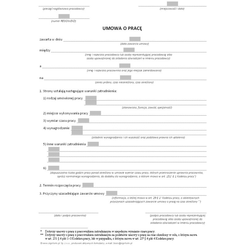 Umowa o pracę na czas nieokreślony 2018 - wzór - iform.pl Umowa o pracę na czas nieokreślony 2018 - wzór - iform.pl