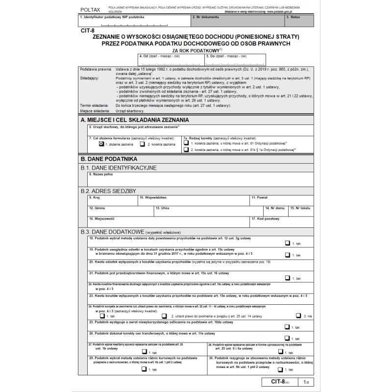 CIT 8 za 2019 pobierz