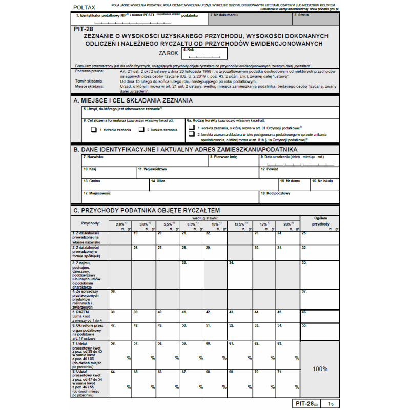 PIT-28 za 2019