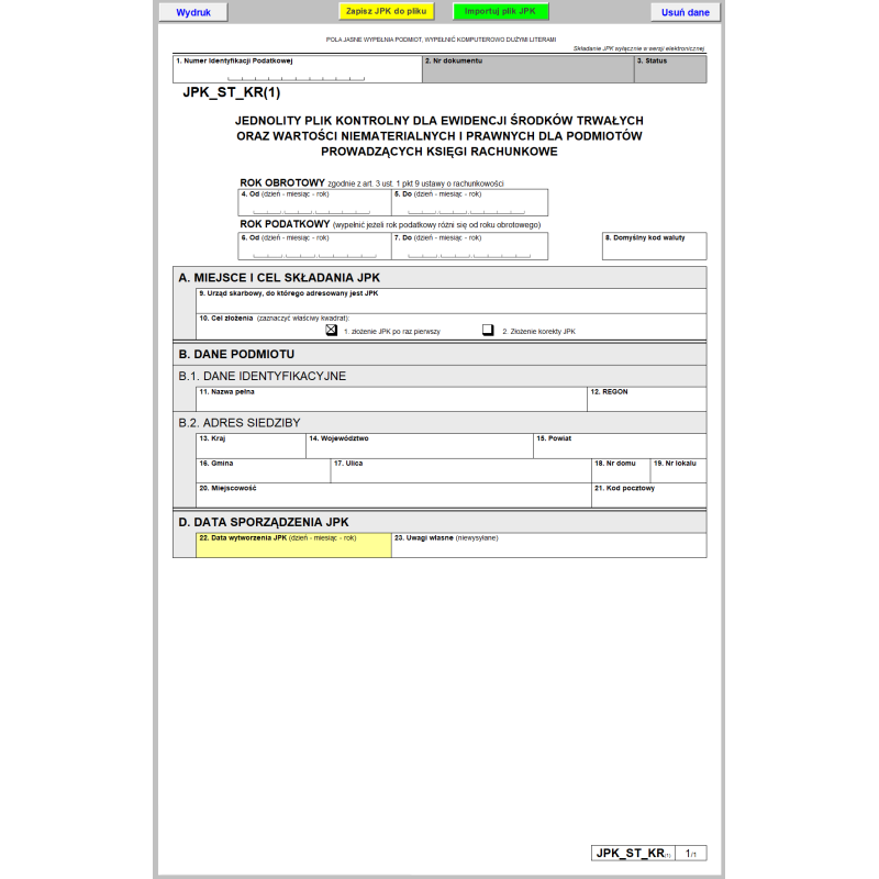 Skoroszyty JPK CIT w MS Excel, JPK_KR_PD i JPK_ST_ KR - Jednolity Plik ...